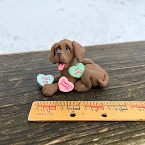 Valentines Chocolate Labrador Conversation Hearts Polymer Clay Hand ...