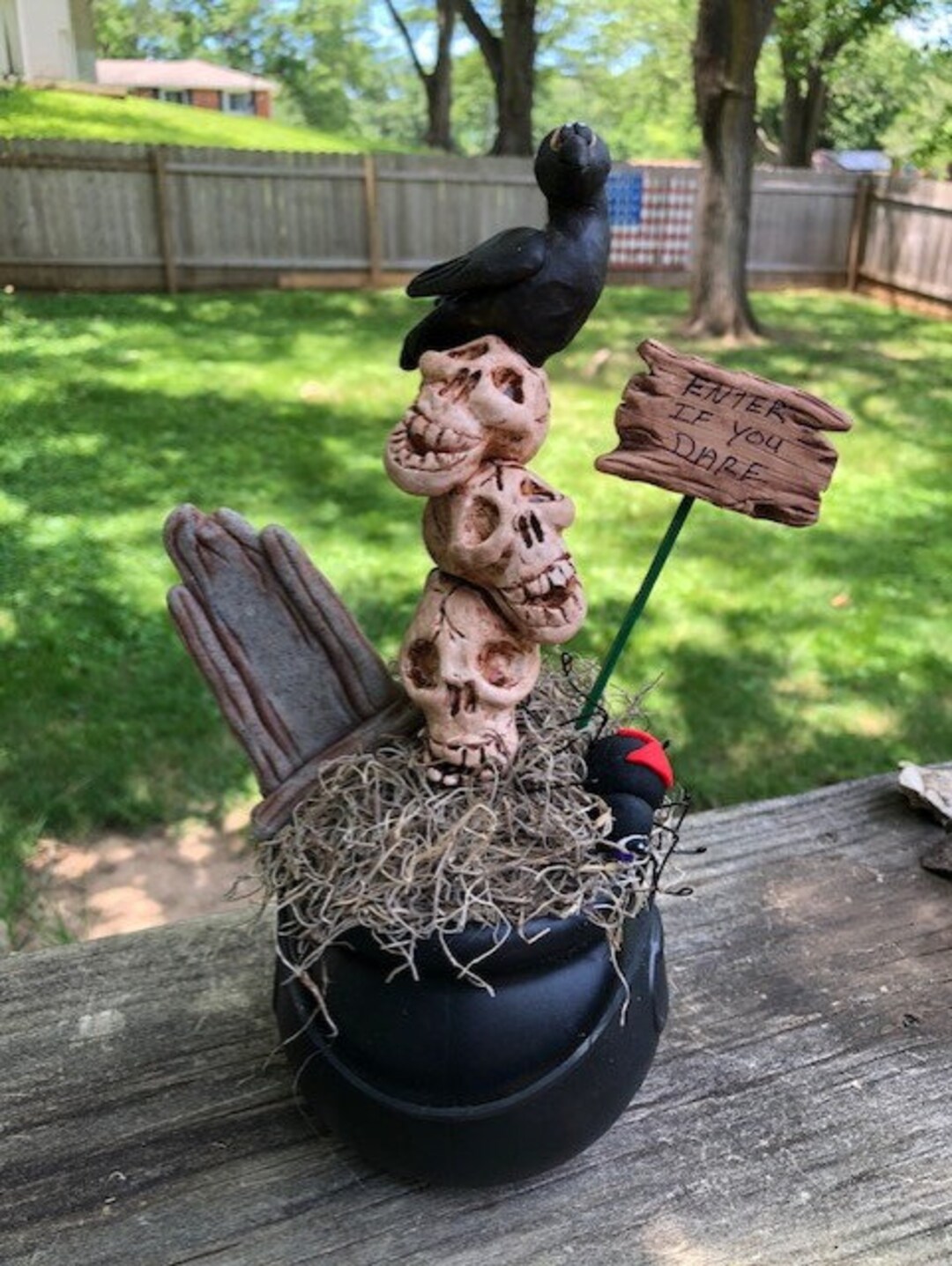 Hand Sculpted Polymer Clay Skeleton Head Stack - Etsy UK