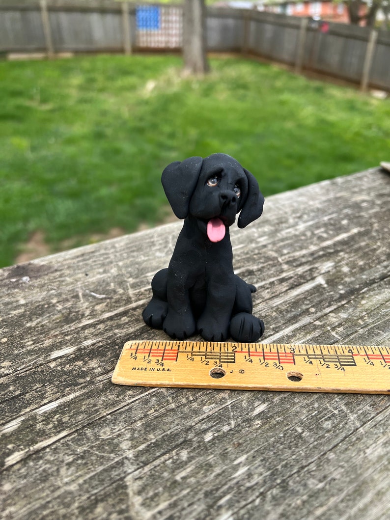 Black Labrador Hand Sculpted Polymer Clay, Pet Tiered Tray Decoration ...