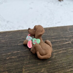 Valentines Chocolate Labrador Conversation Hearts Polymer Clay Hand ...