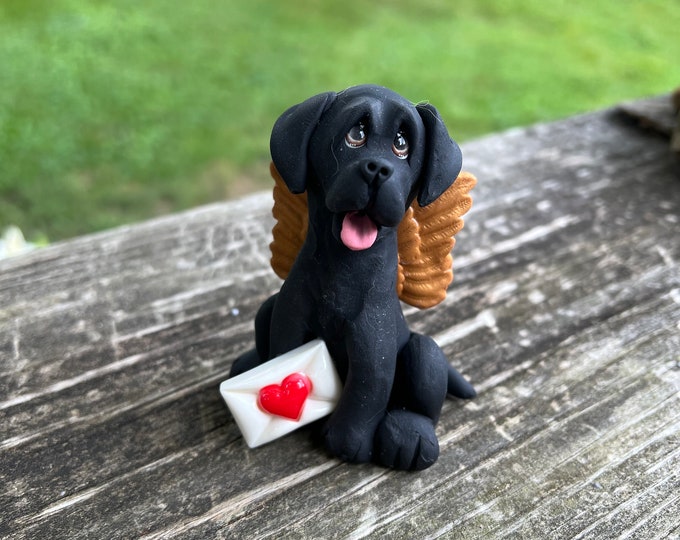 Black Lab Angel "letter From Heaven" Polymer Clay Hand Sculpted Tiered ...
