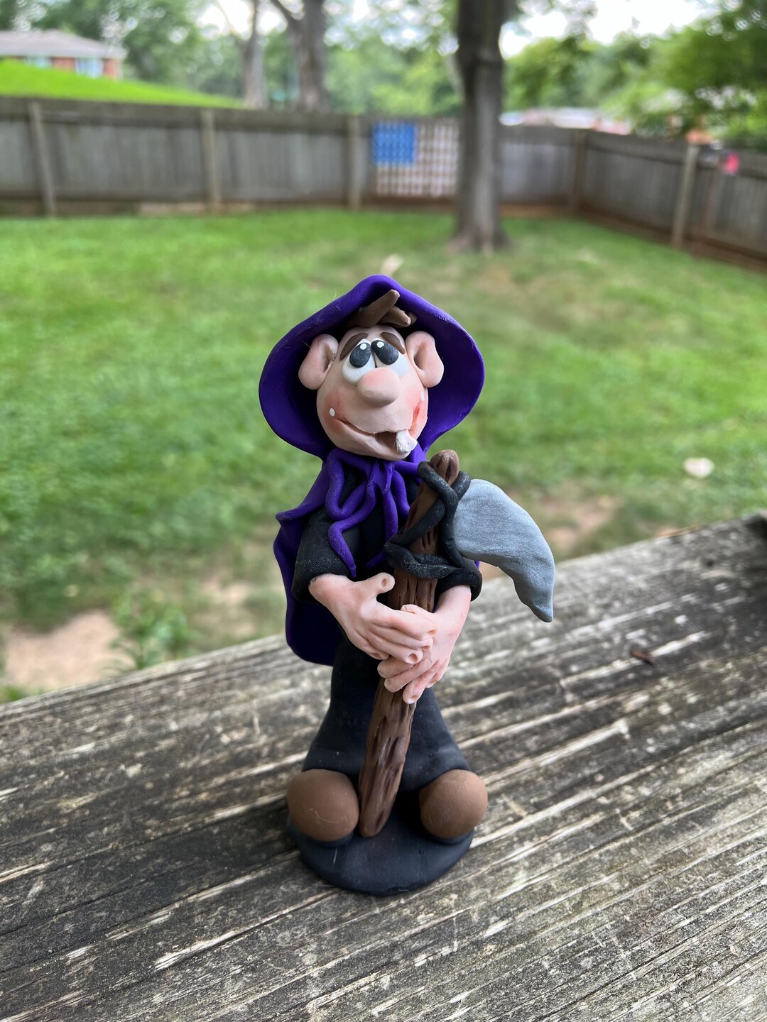 Grim Reaper Figurine Hand Sculpted Polymer Clay Unique Halloween Gift ...