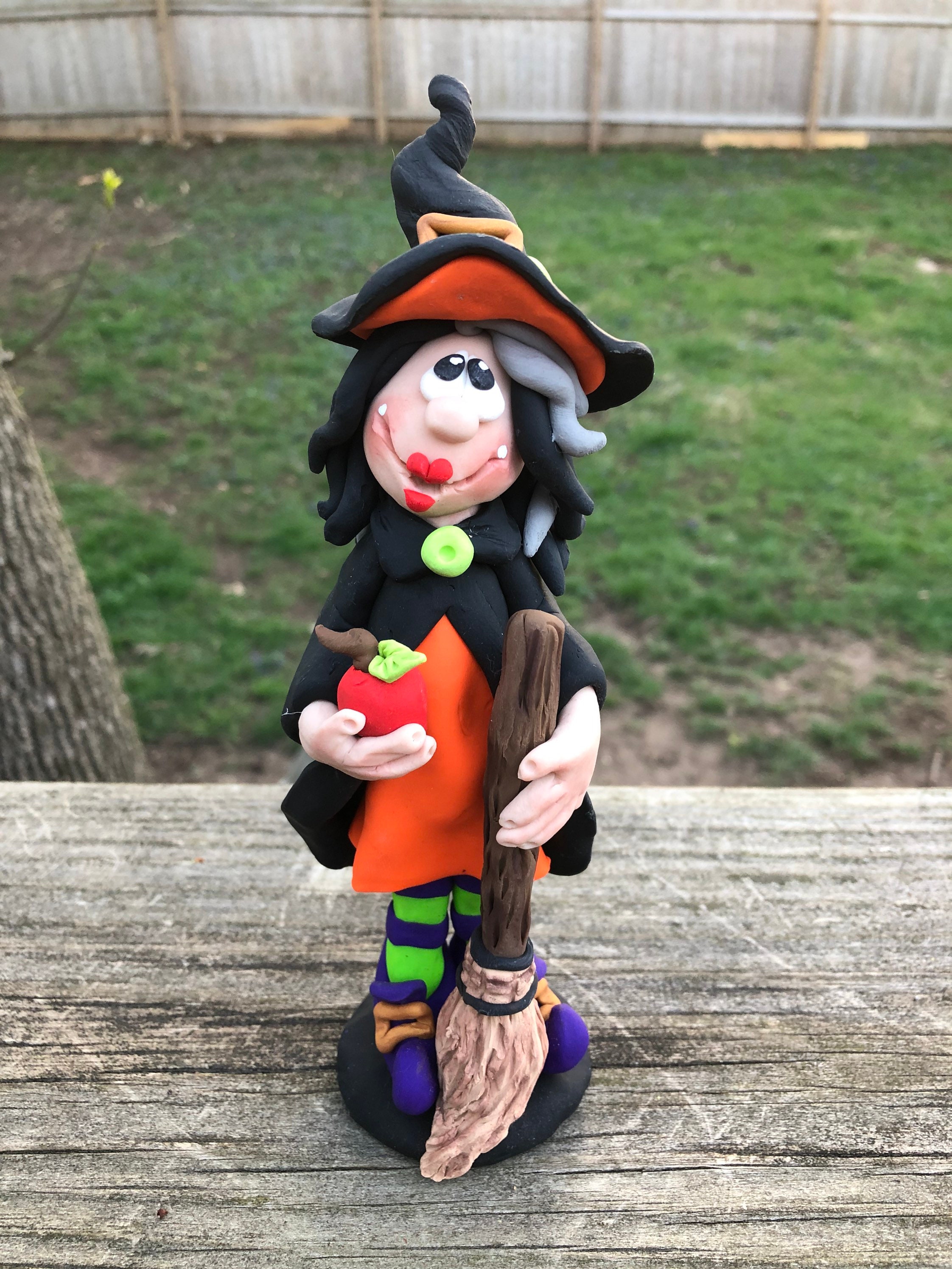 Hand sculptured Polymer Clay Witch-Pre order. Limited | Etsy