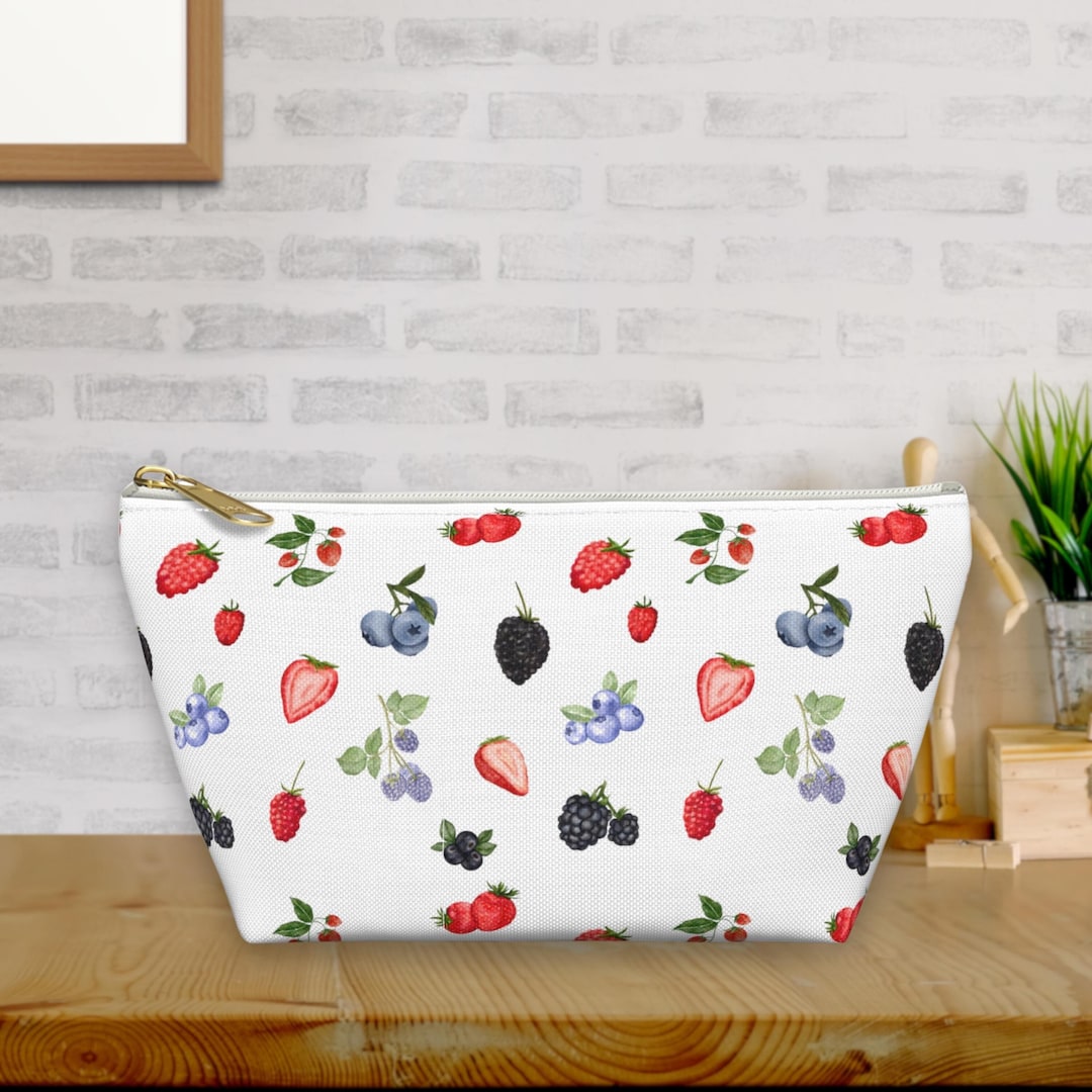 Summer Berries Cute Pencil Case Makeup Bag Coquette Pencil Pouch Back ...