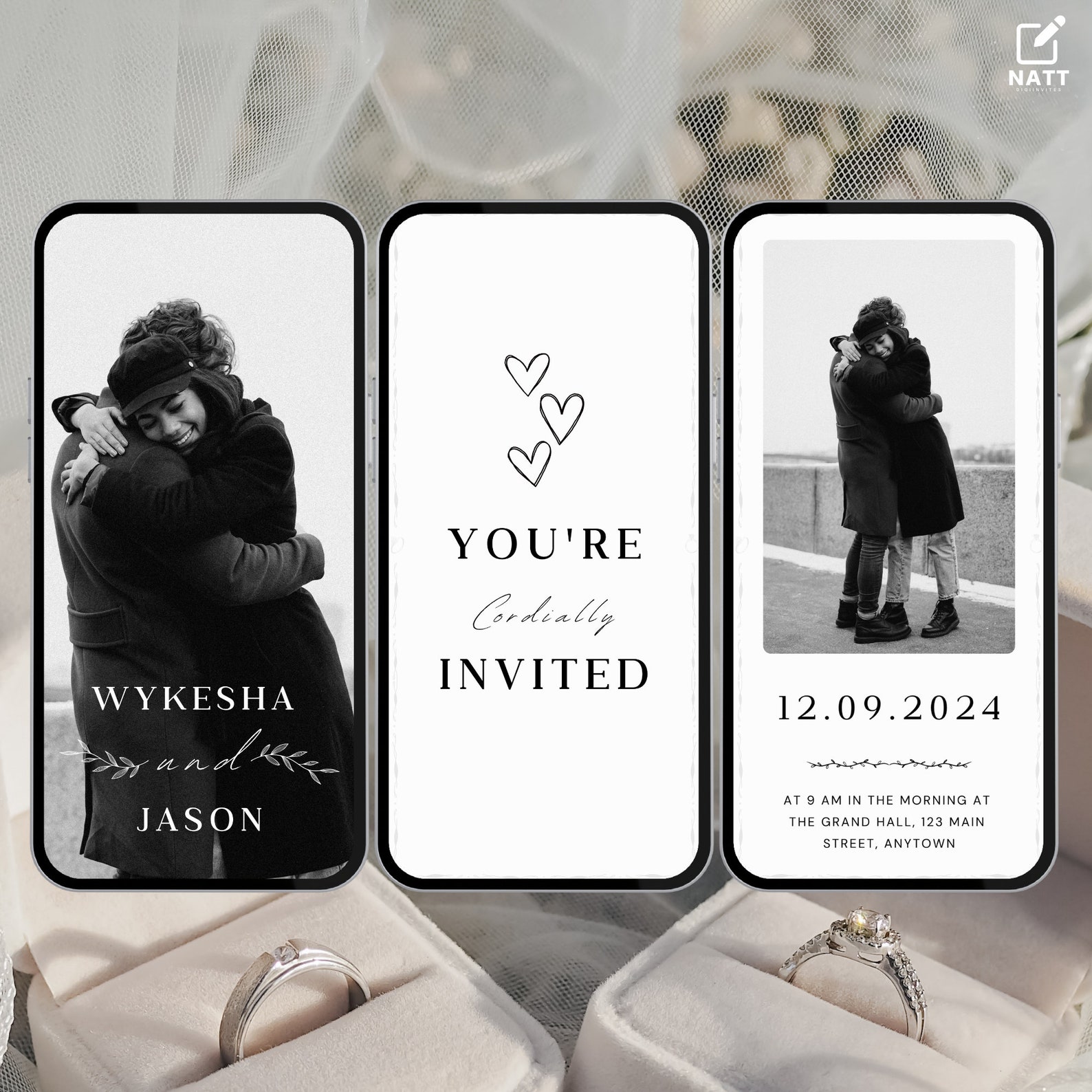 Modern Wedding Video Invitation, Animated Video Wedding Invite ...