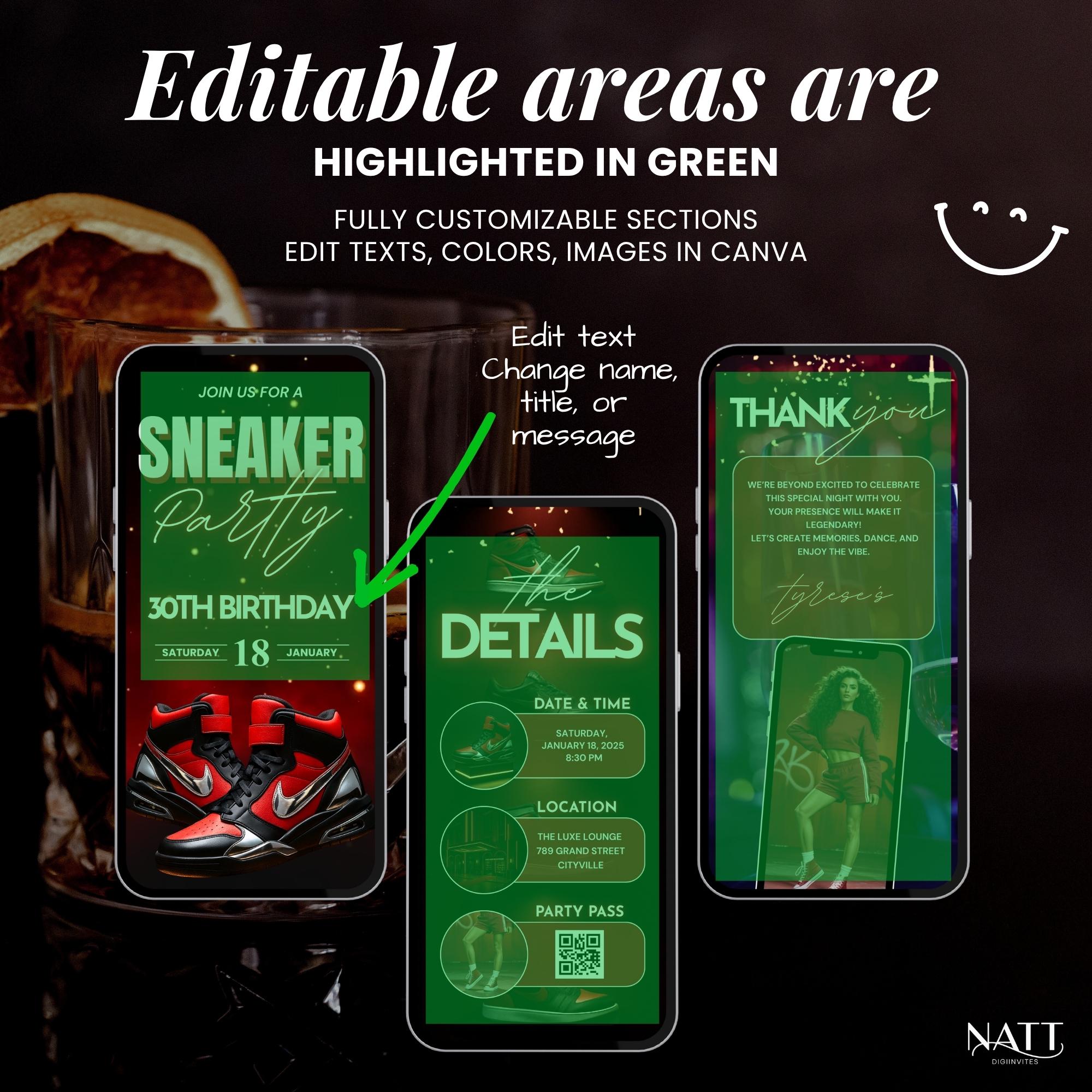 Animated Sneaker Party Birthday Invitation, DIY Nike Sneaker Bash Video ...