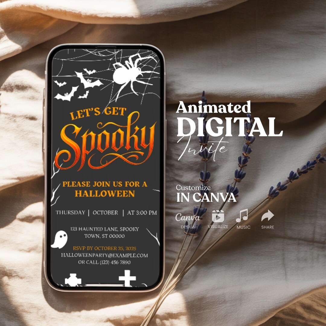 Animated Halloween Party Invitation, Digtial Halloween Video Invite ...