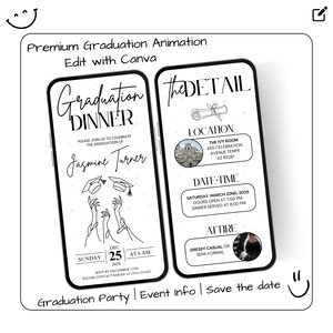 Editable Graduation Dinner Invitation Class of 2025 | Digital Grad ...