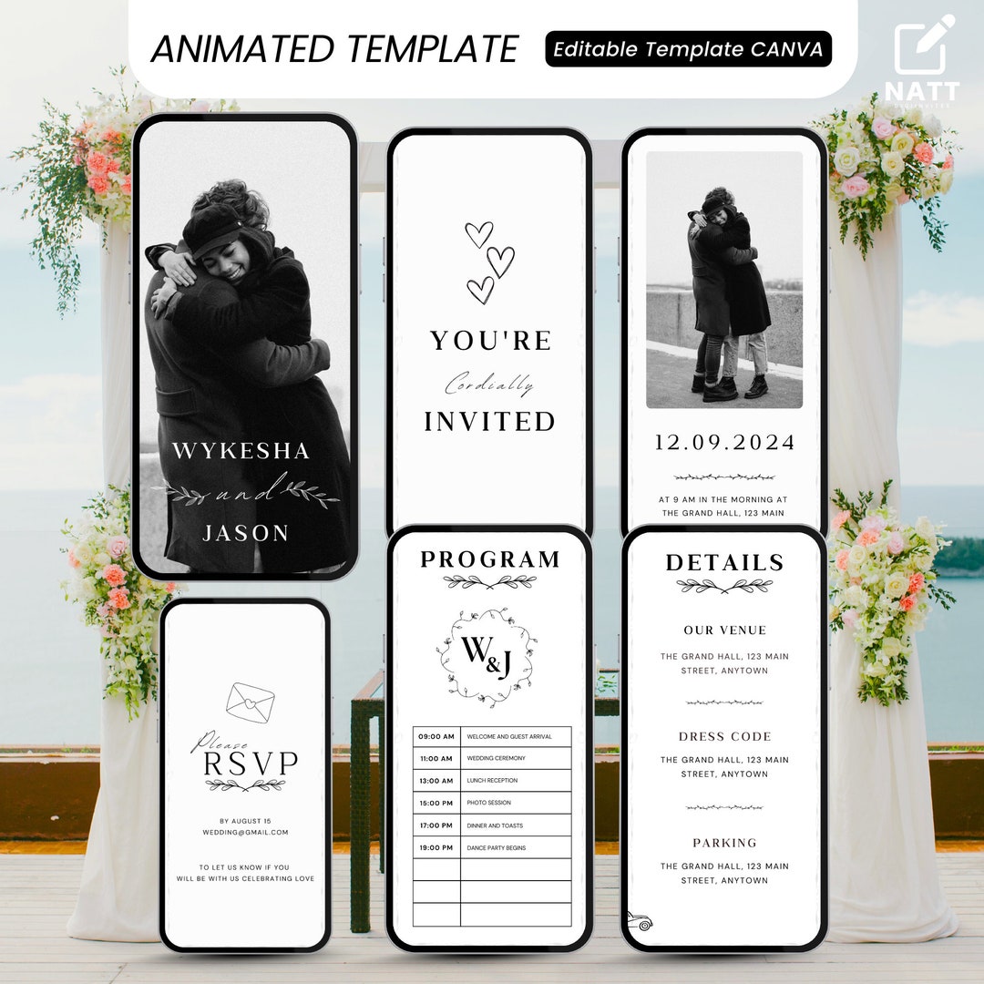Modern Wedding Video Invitation, Animated Video Wedding Invite ...