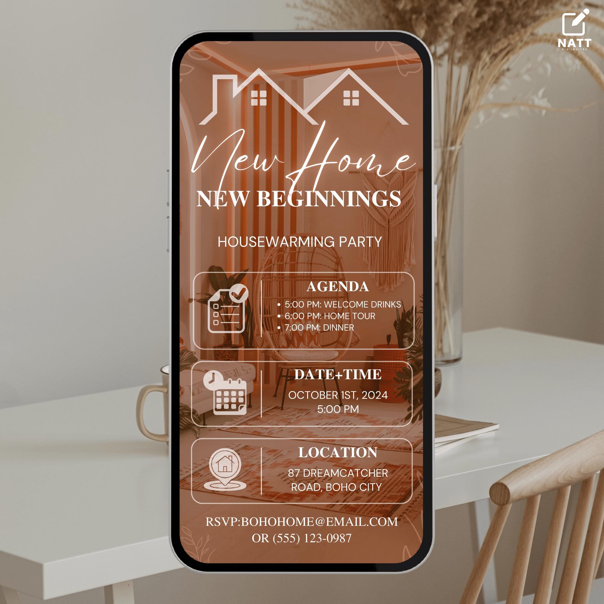 Digital Housewarming Party Invitation, Editable New Home Video Invite ...