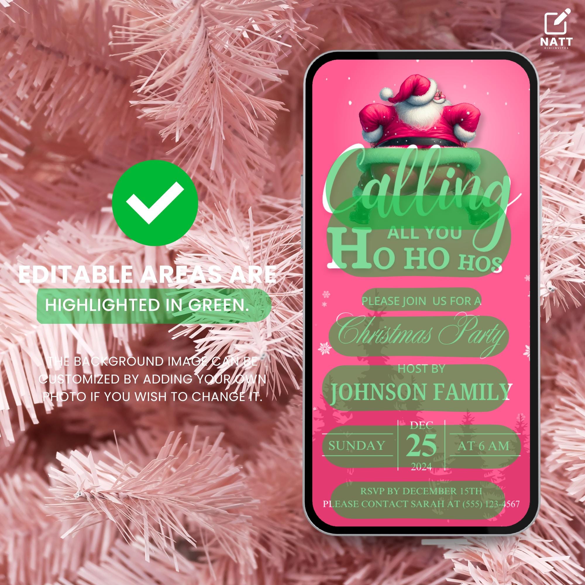 Fun Christmas Party Digital Invitation, Calling All You Ho Ho Hos ...