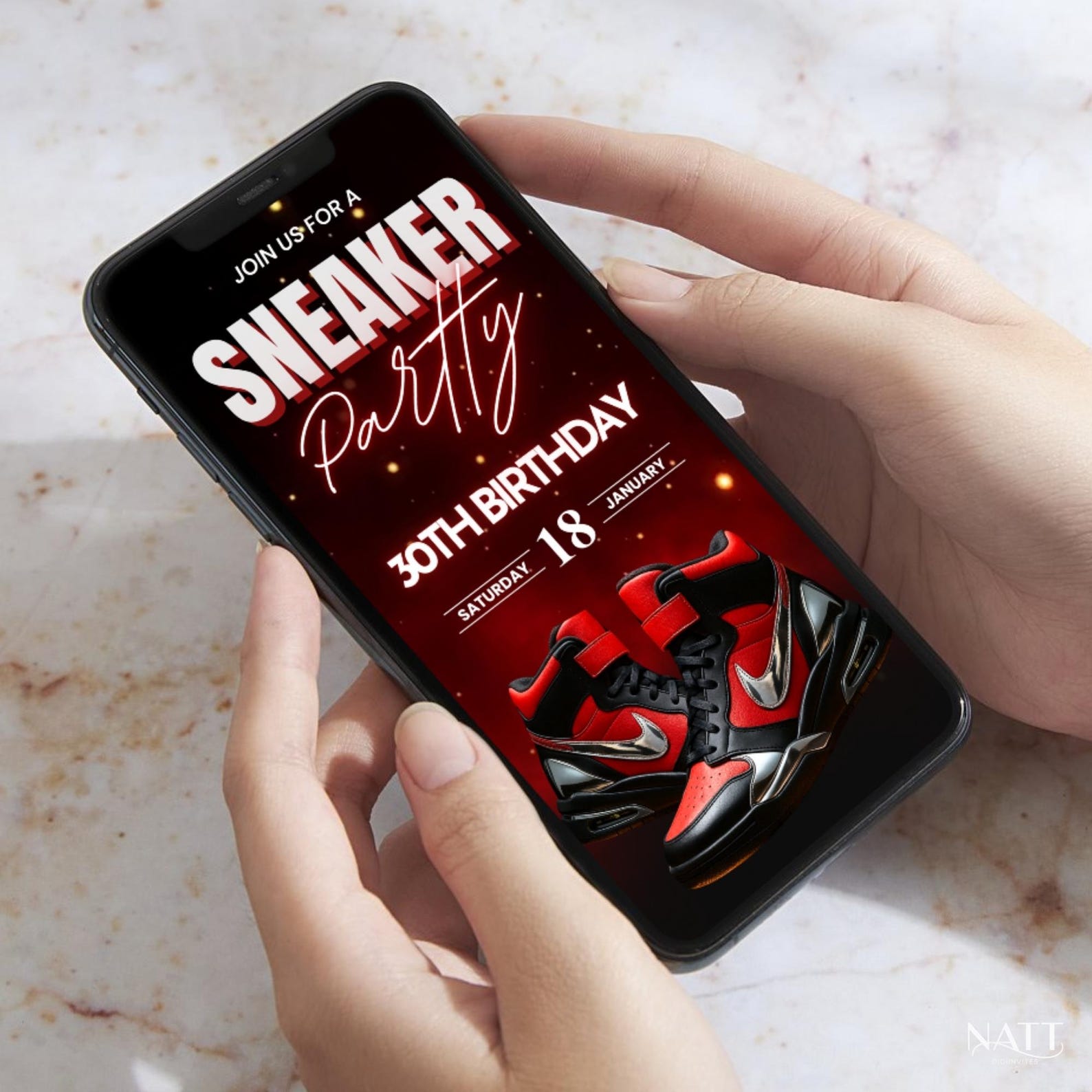 Animated Sneaker Party Birthday Invitation, DIY Nike Sneaker Bash Video ...