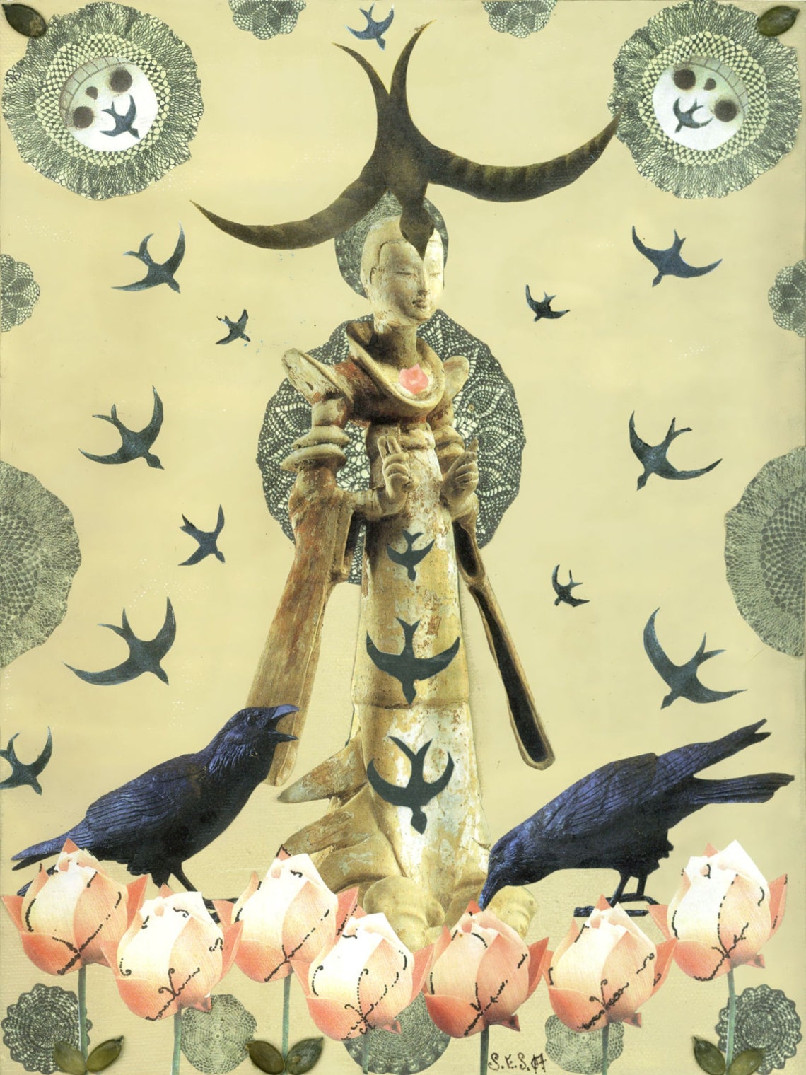 The Crow Lady Ornament - Etsy