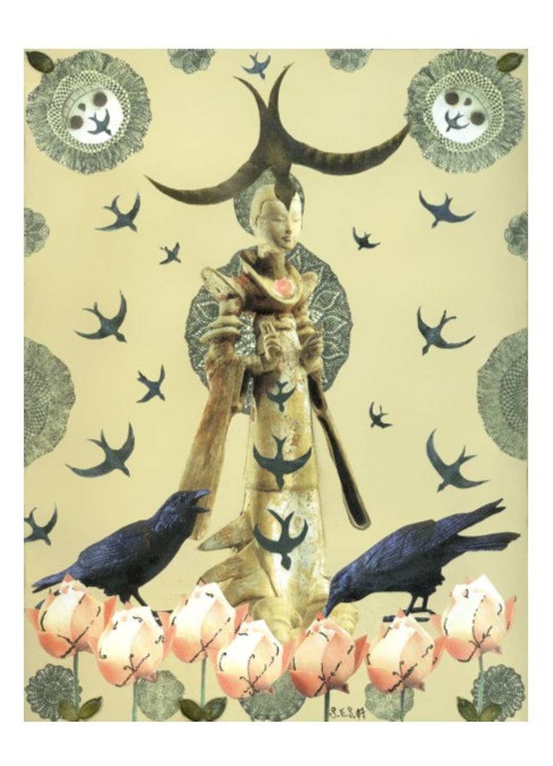 The Crow Lady, A Greeting Card - Etsy