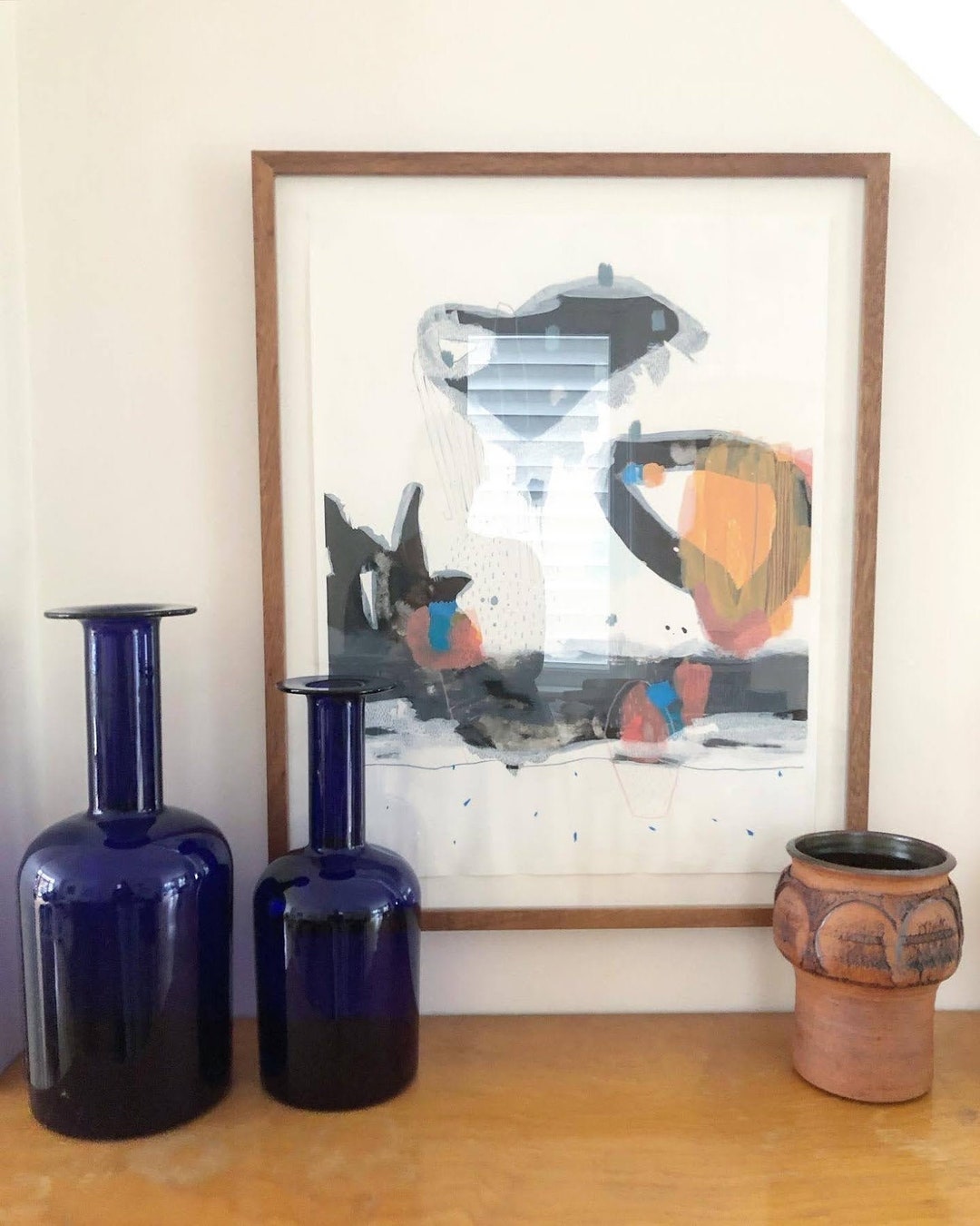 Vintage Holmegaard Denmark Glass Gulvase, Vintage blue Gulvase Otto ...