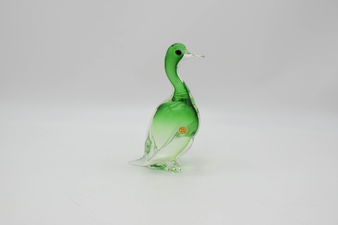 Vintage Murano Glass Duck Figurine, Mid Century Murano Glass Duck ...
