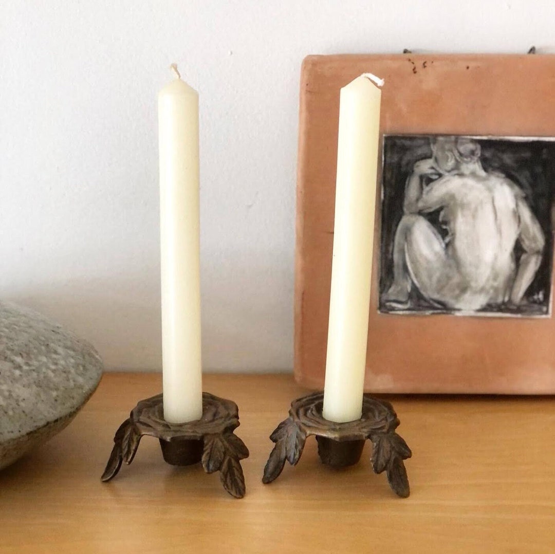 Vintage Cast Iron Roses Candle Holders Made in Japan, Vintage Cast Iron ...