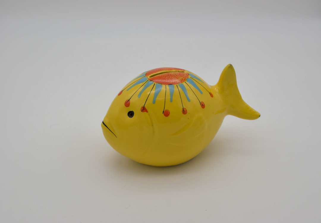 Vintage SICA Ceramic Fish Bank, Mid Century Italian Pottery Bank ...