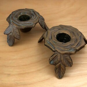 Vintage Cast Iron Roses Candle Holders Made in Japan Vintage - Etsy