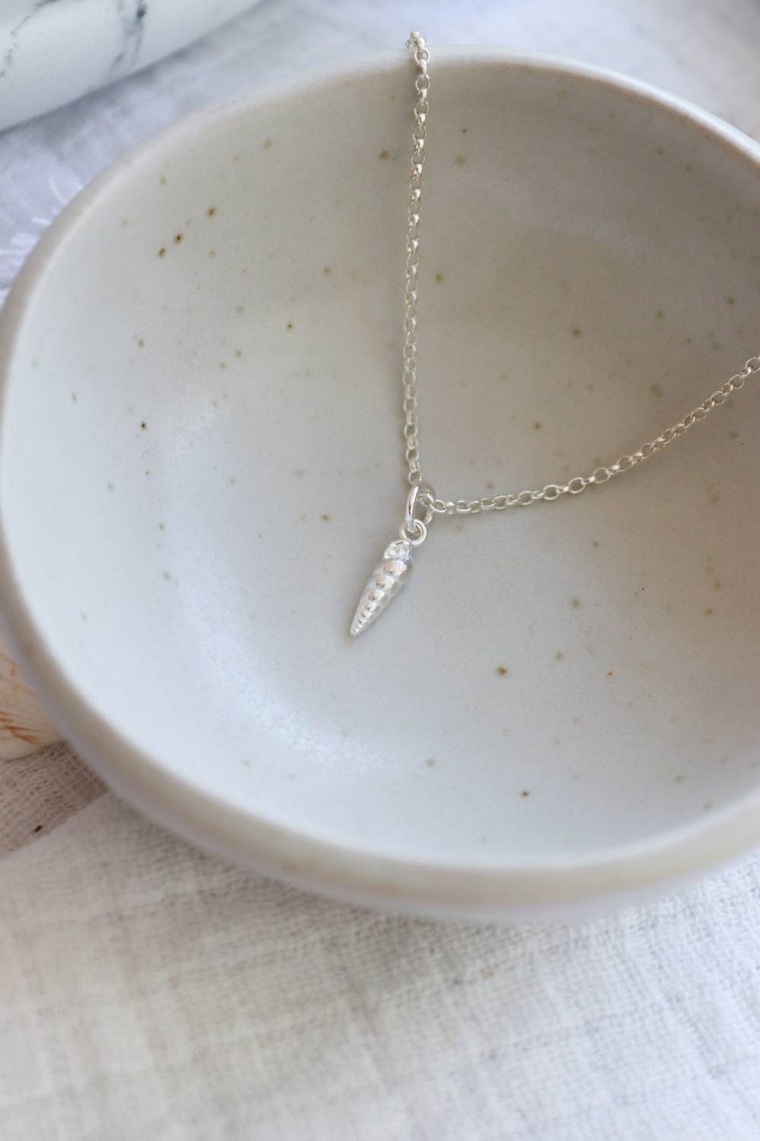 Silver Spiral Shell Necklace, Solid Silver Shell Charm, Gift From ...