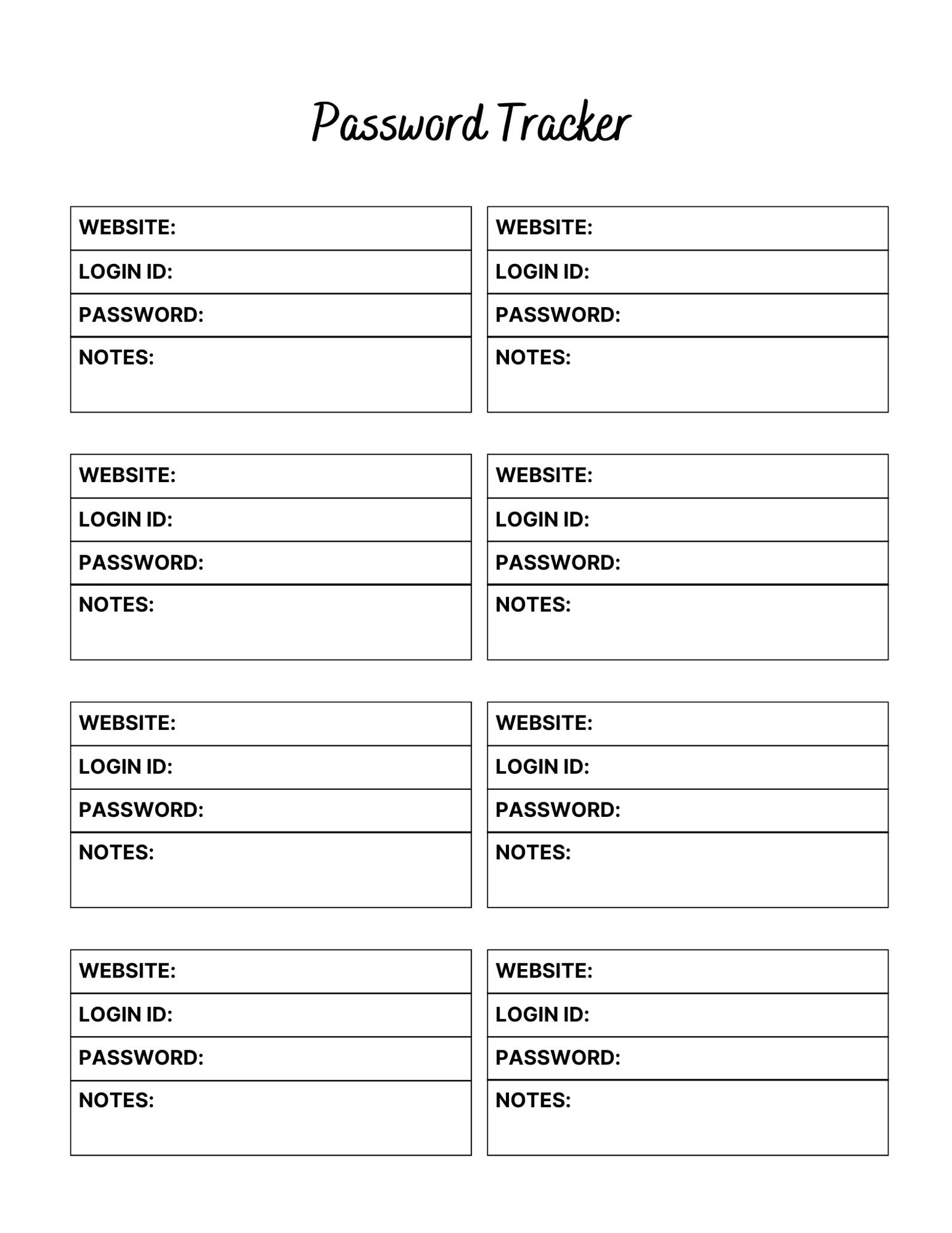 Password Tracker - Etsy