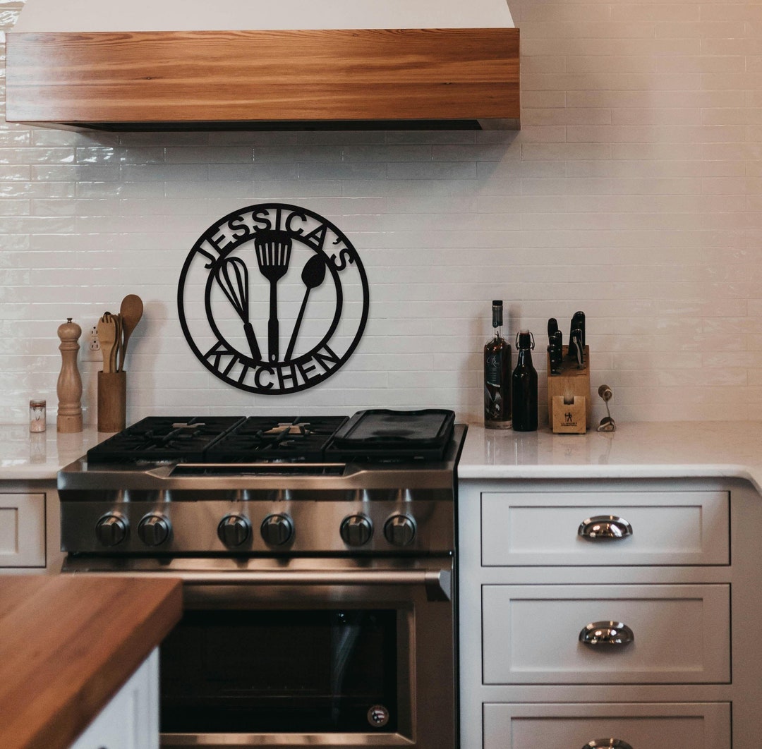 Personalized Kitchen Sign,kitchen Monogram Metal Sign,kitchen Metal ...