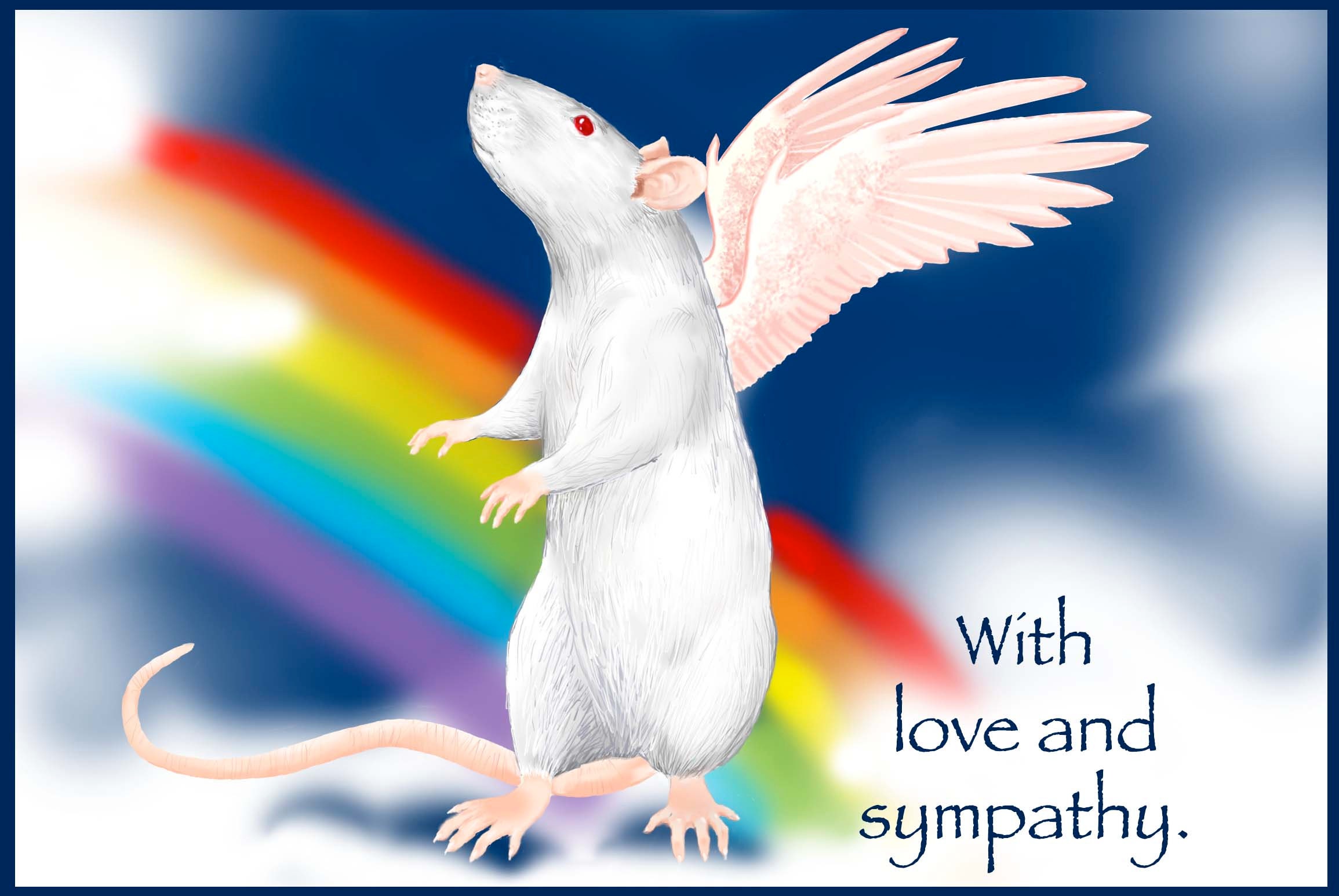 White Angel Rat Sympathy Card - Etsy