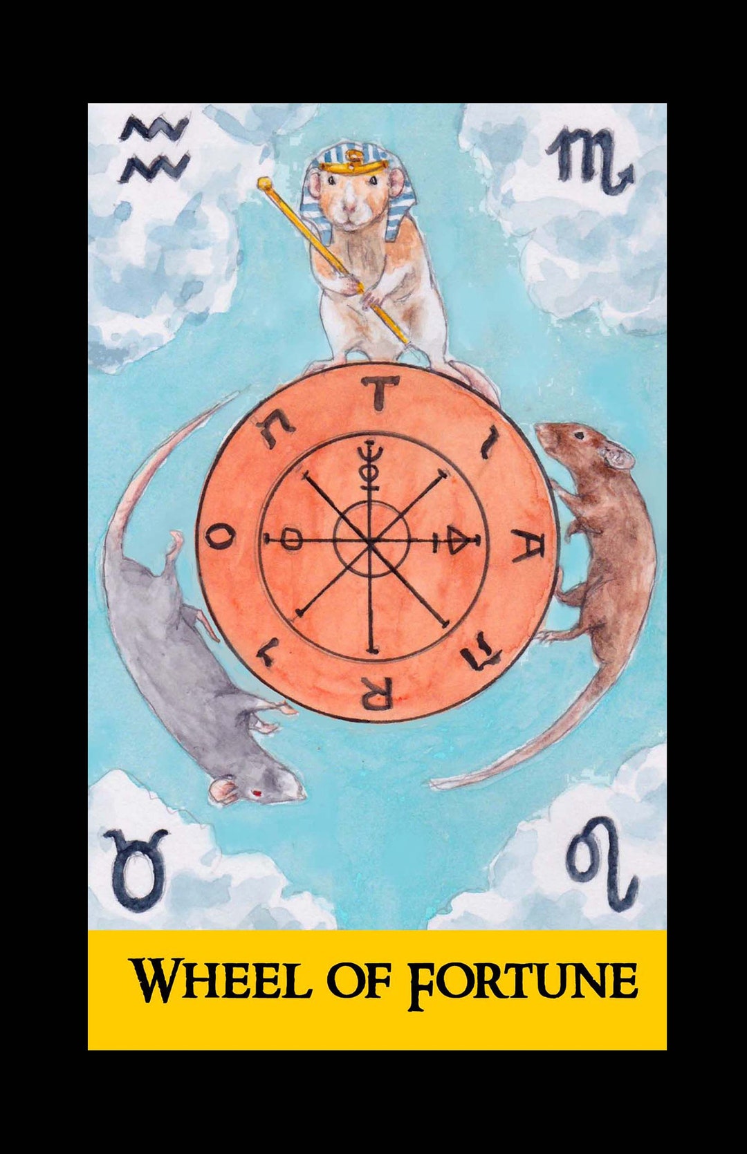 Wheel of Fortune Card, the Rata Arcana Rat Tarot - Etsy