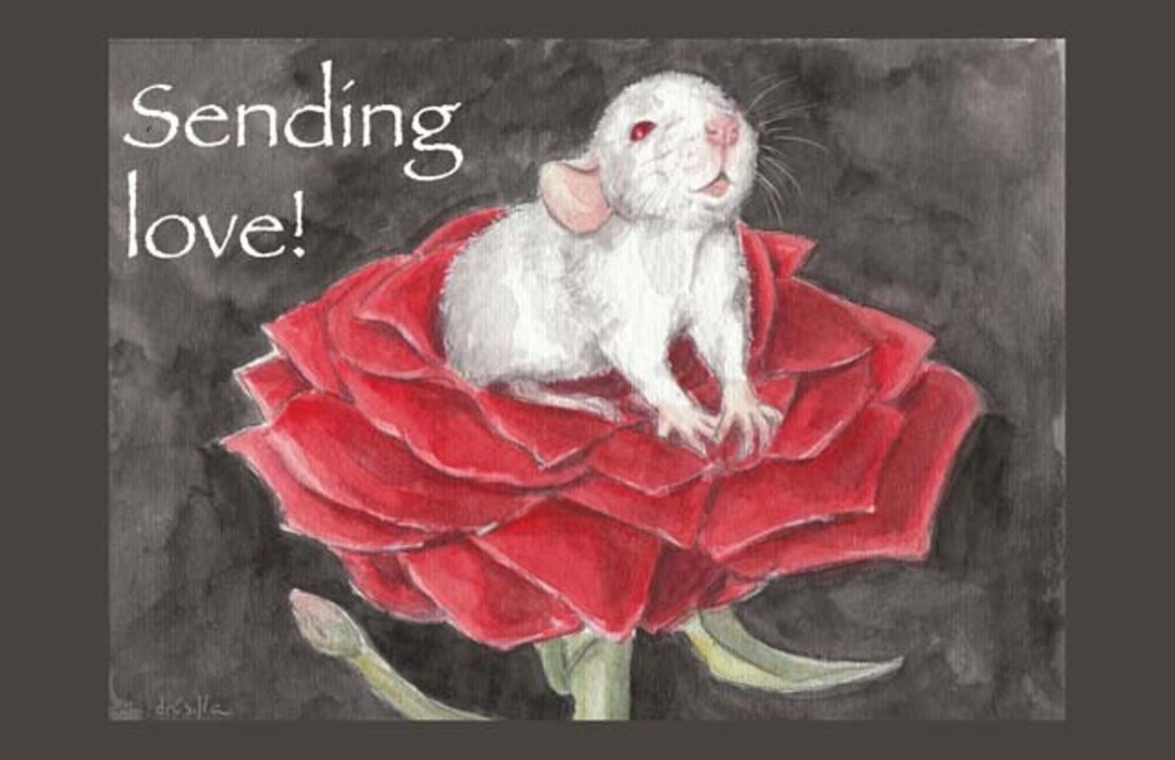 Rose Rat Sending Love - Etsy