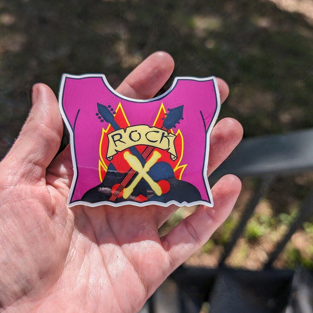 Rock Crop Top Glossy Sticker - Etsy