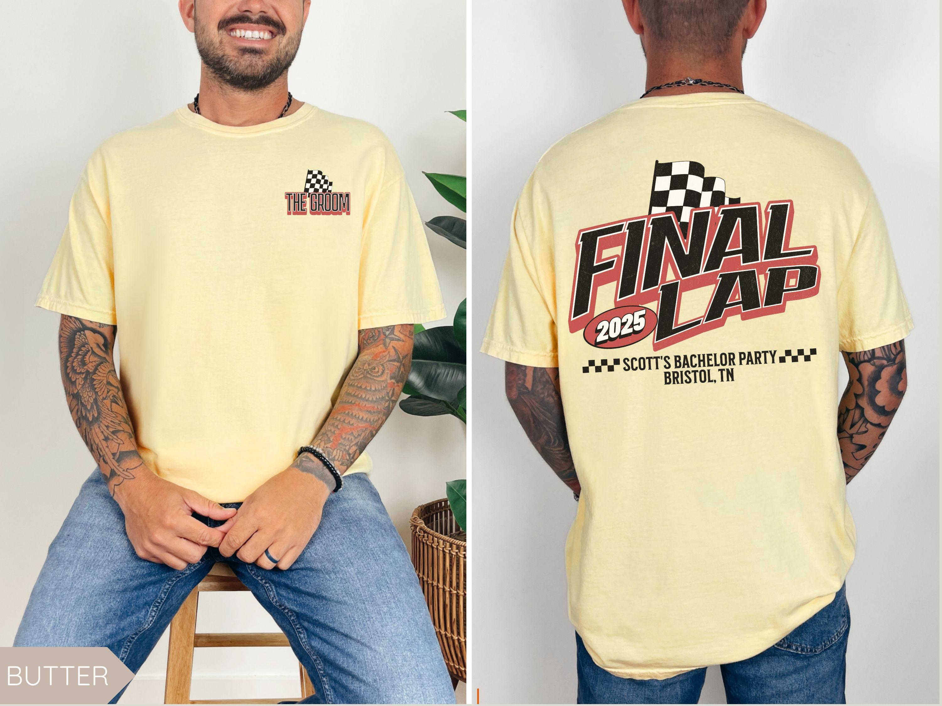 Final Lap Racing Bachelor Party Shirt, Custom Distressed Race Track ...