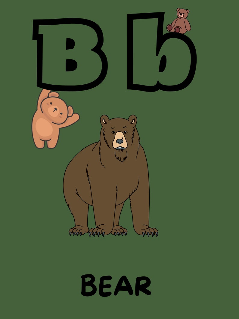 ABC With Jungle Animals - Etsy