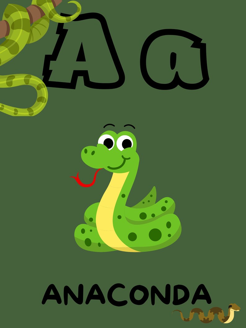 ABC With Jungle Animals - Etsy