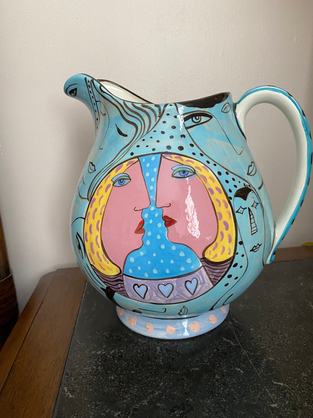 Wendy Ide Williams Post Modern Hand Painted STUDIO ART POTTERY Ceramic ...