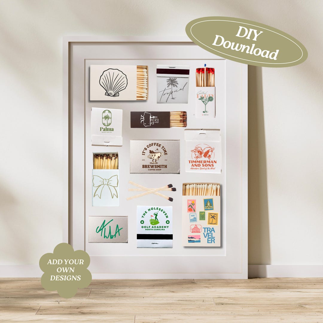 Matchbook Art DIY TEMPLATE Blank Matchbook Template Blank Matchbook ...