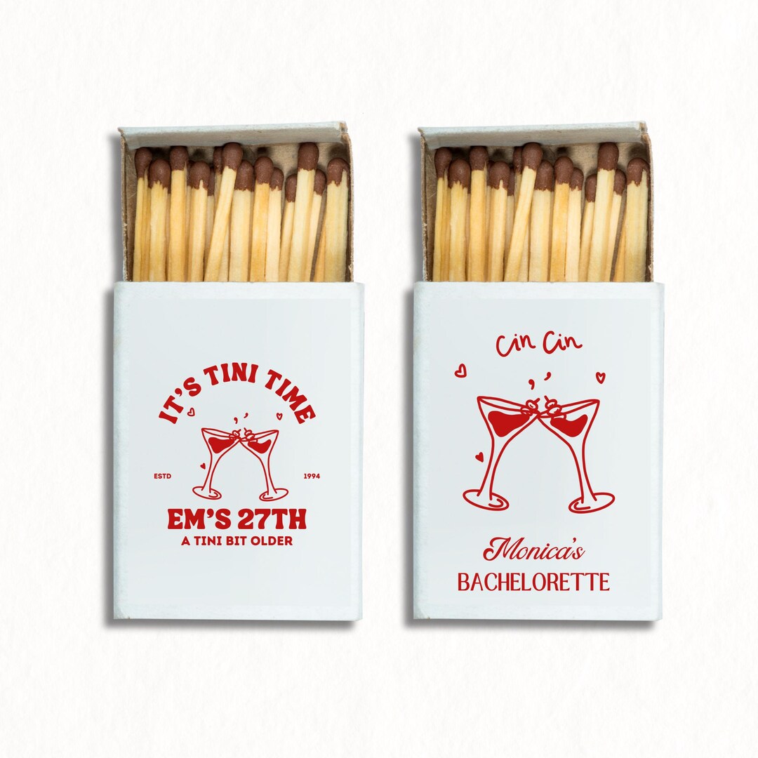 Martini Cheers Template Design Wedding Matches Matchbox Favor A Tini ...