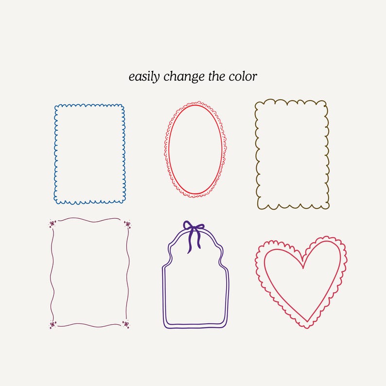 Whimsical Doodle Hand Drawn Border Clipart Hand Drawn Wedding ...