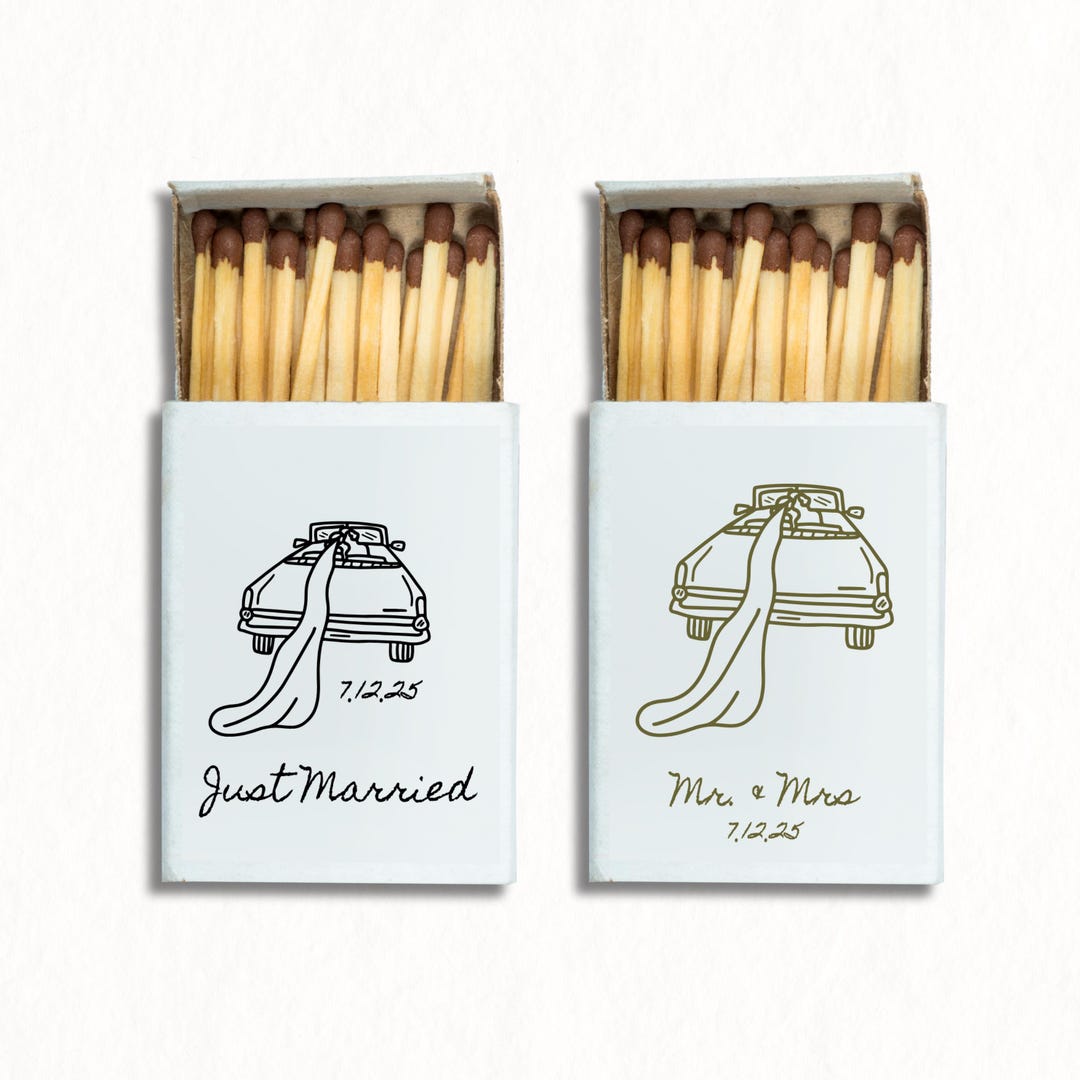 Getaway Car Doodle Matchbox Template Design Wedding Matches Matchbox ...