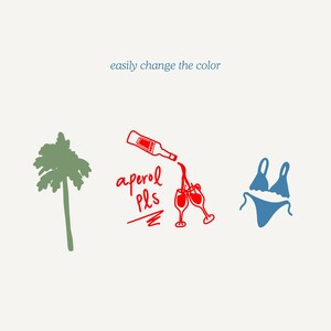Spritz Into Summer Illustration Set - Whimsical Hand-drawn Beach ...