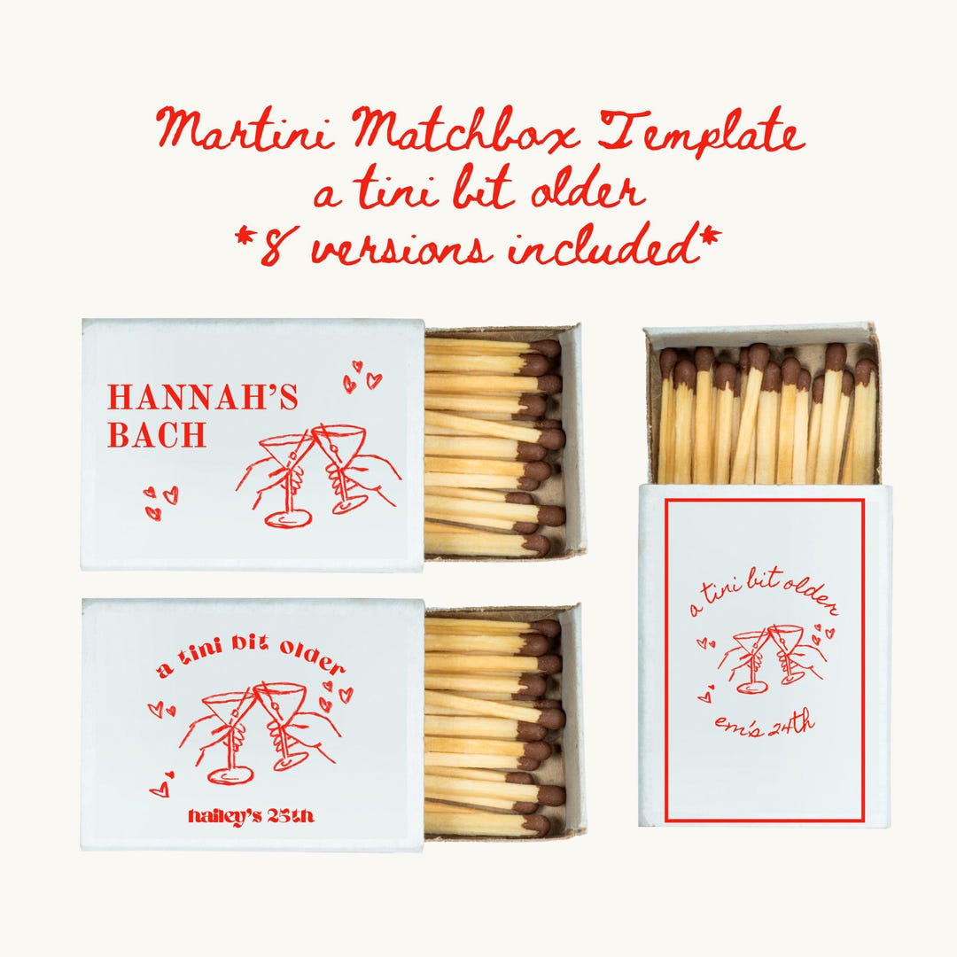 Matchbox Martini Template for Wedding Matches A Tini Bit Older Custom ...