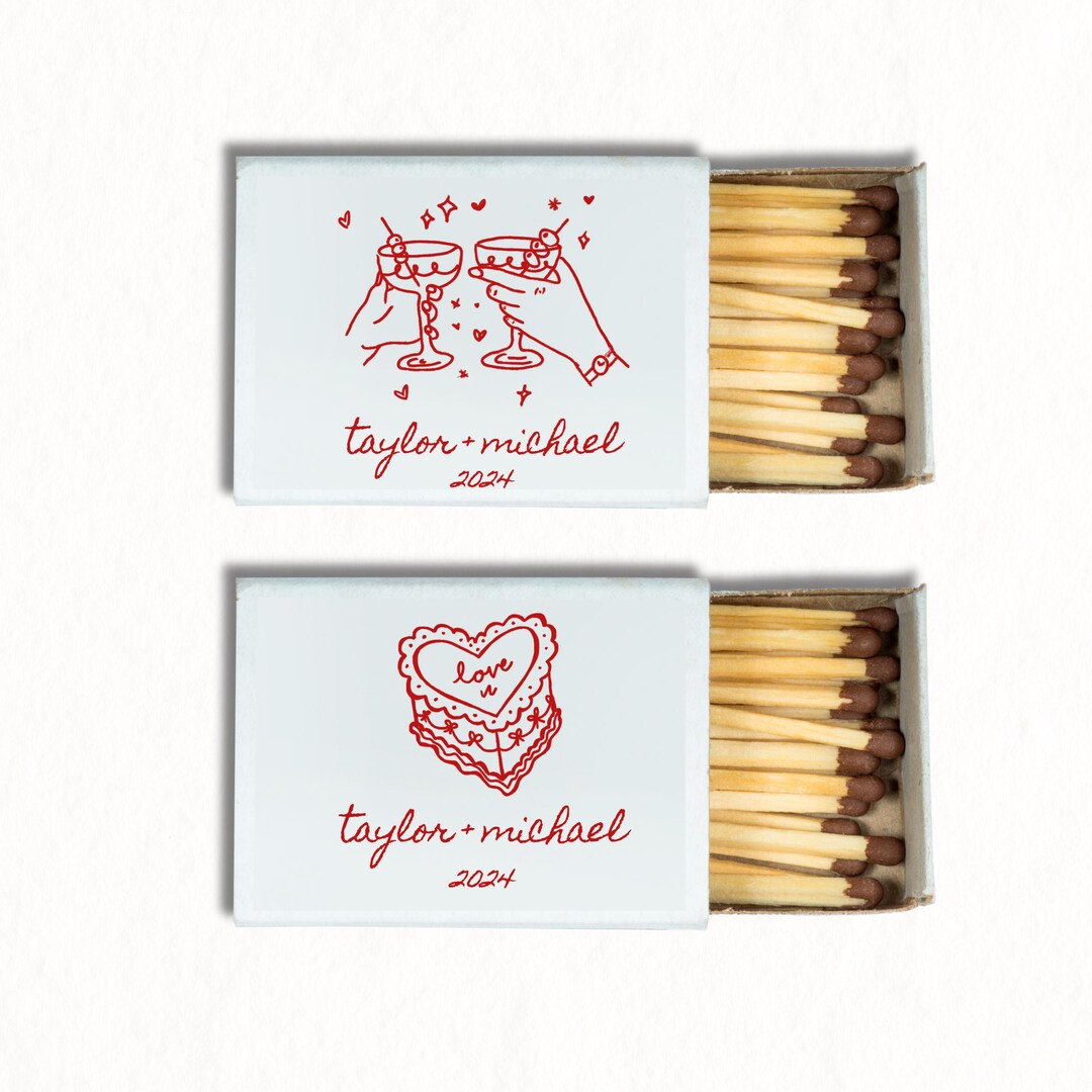 Heart Cake Doodle Matchbox Template Design Wedding Matches Matchbox ...
