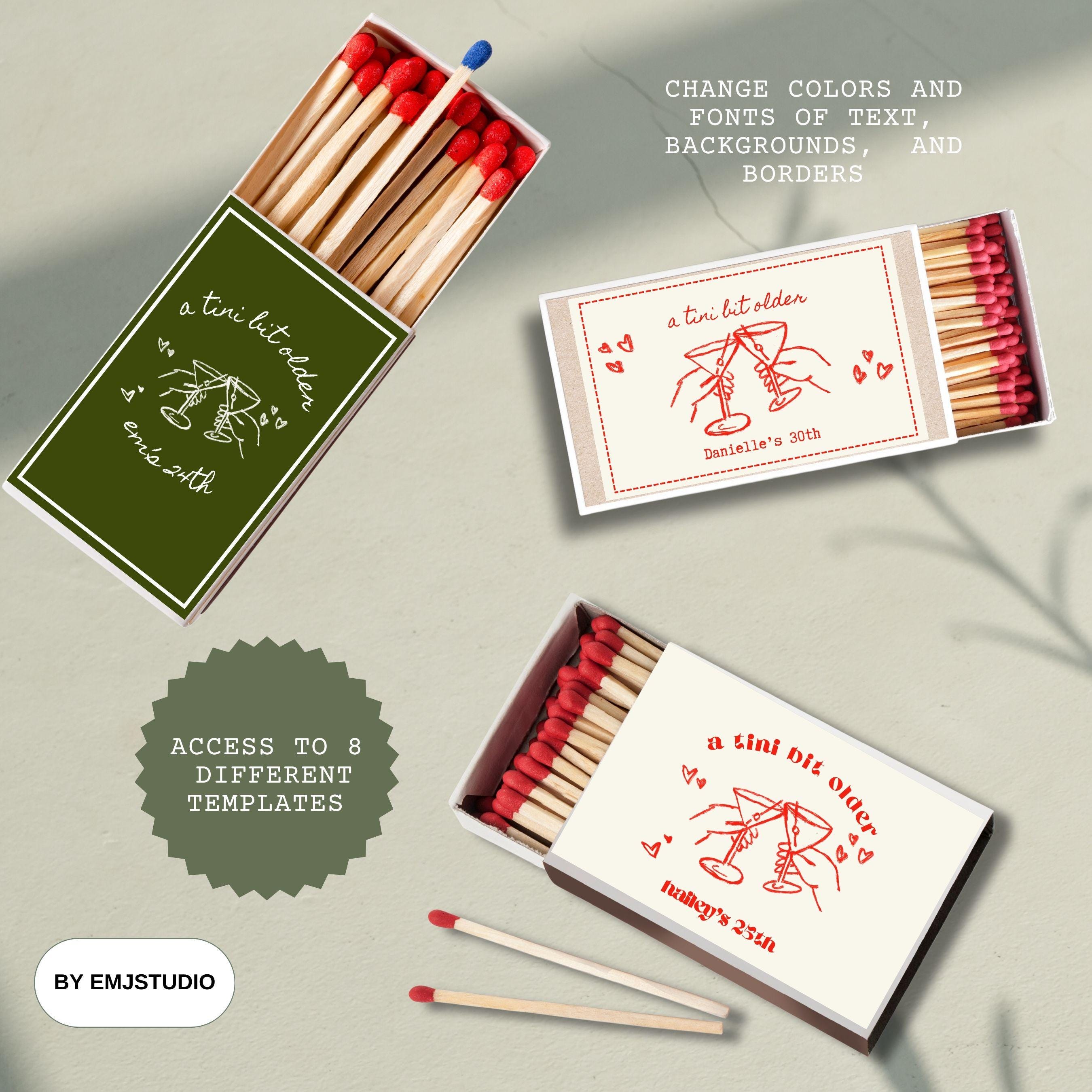 Matchbox Martini Template for Wedding Matches A Tini Bit Older Custom ...