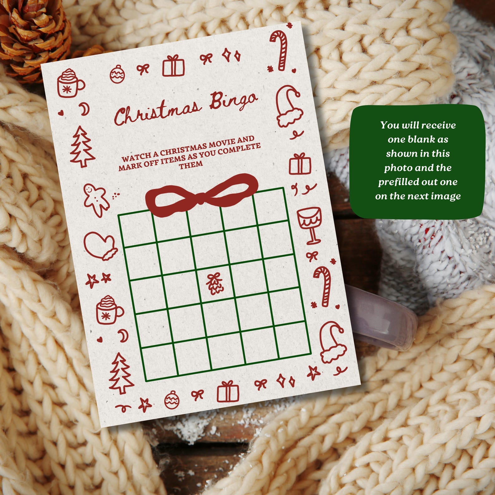 Christmas Movie Bingo Game: 5x7 Holiday Party Activity (digital ...