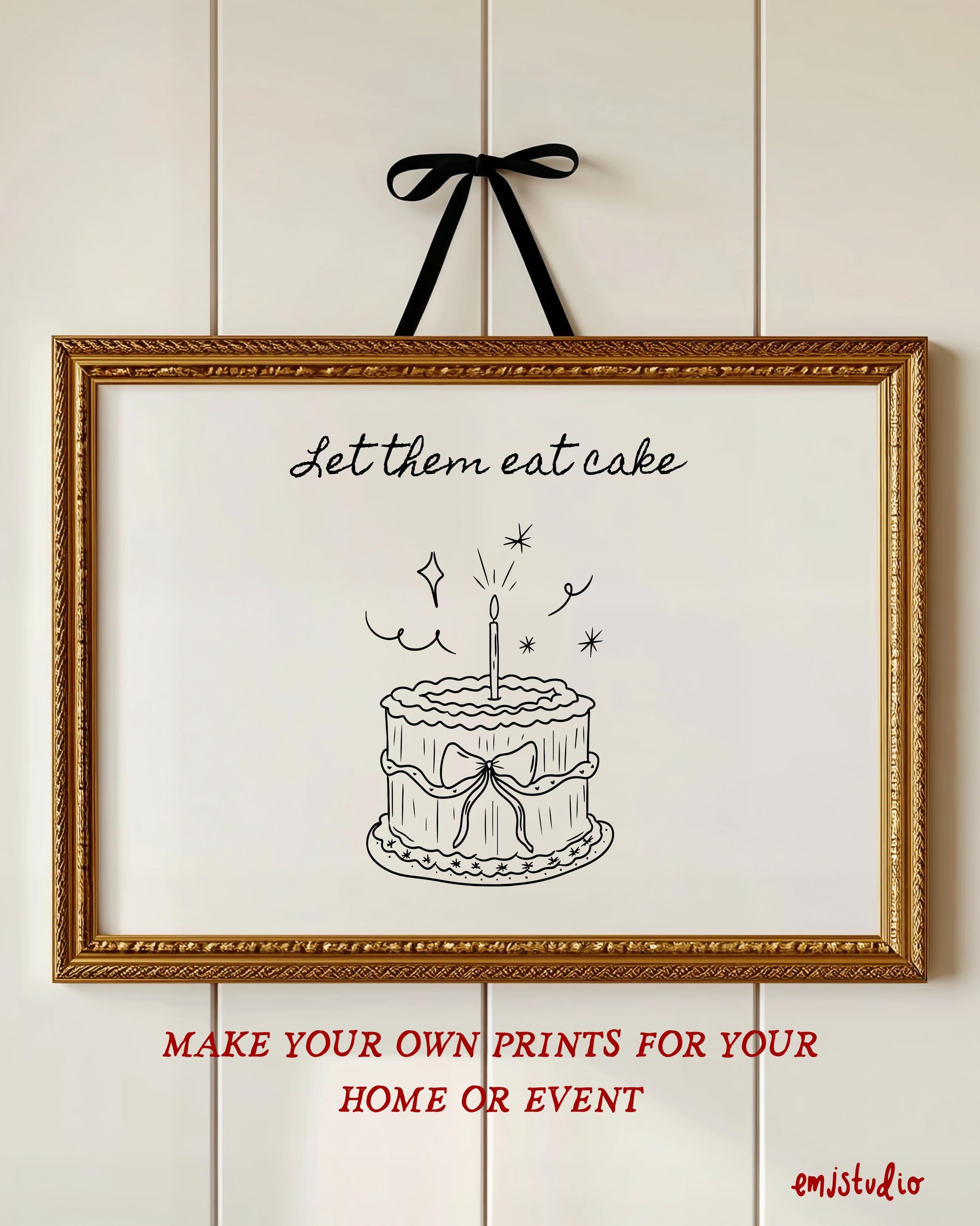 Hand-drawn Birthday Cake With Bow Illustration – Cake Clipart for Cards ...