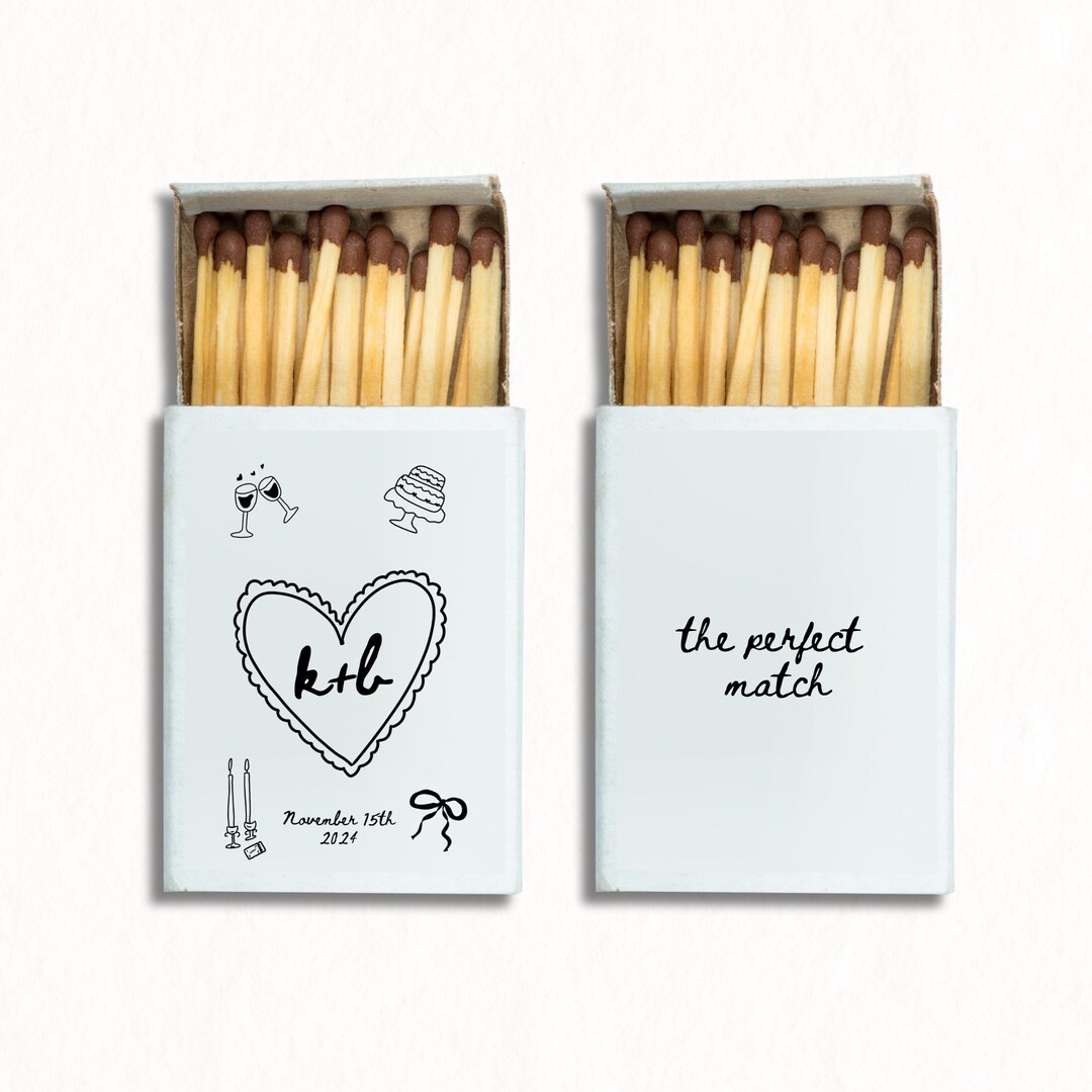 Hand Drawn Wedding Matchbox Template Bridal Shower Template for ...