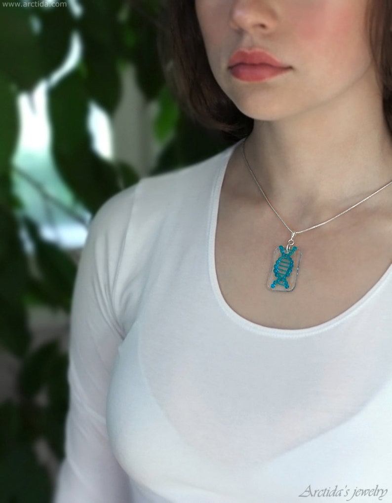 DNA Necklace for Women Molecular Biology Gift for Her Medical Science ...