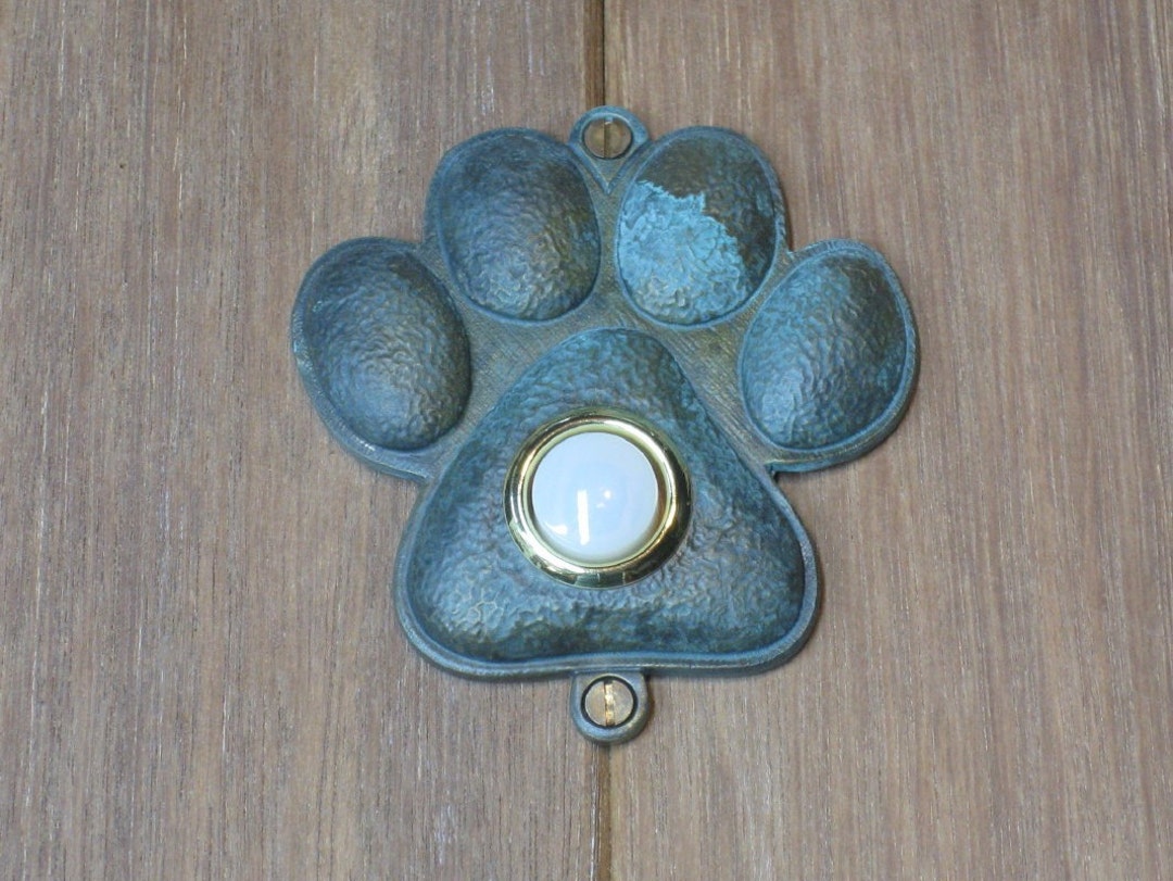 Verdigris Pawprint Doorbell - Etsy