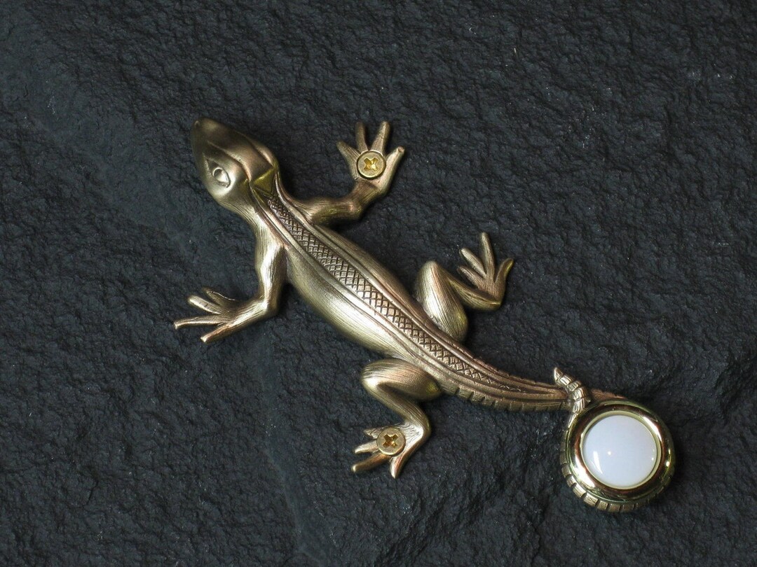Handcrafted Bronze Lizard Doorbell - Etsy