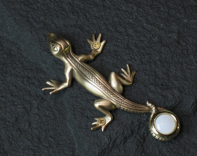 Handcrafted Bronze Lizard Doorbell - Etsy