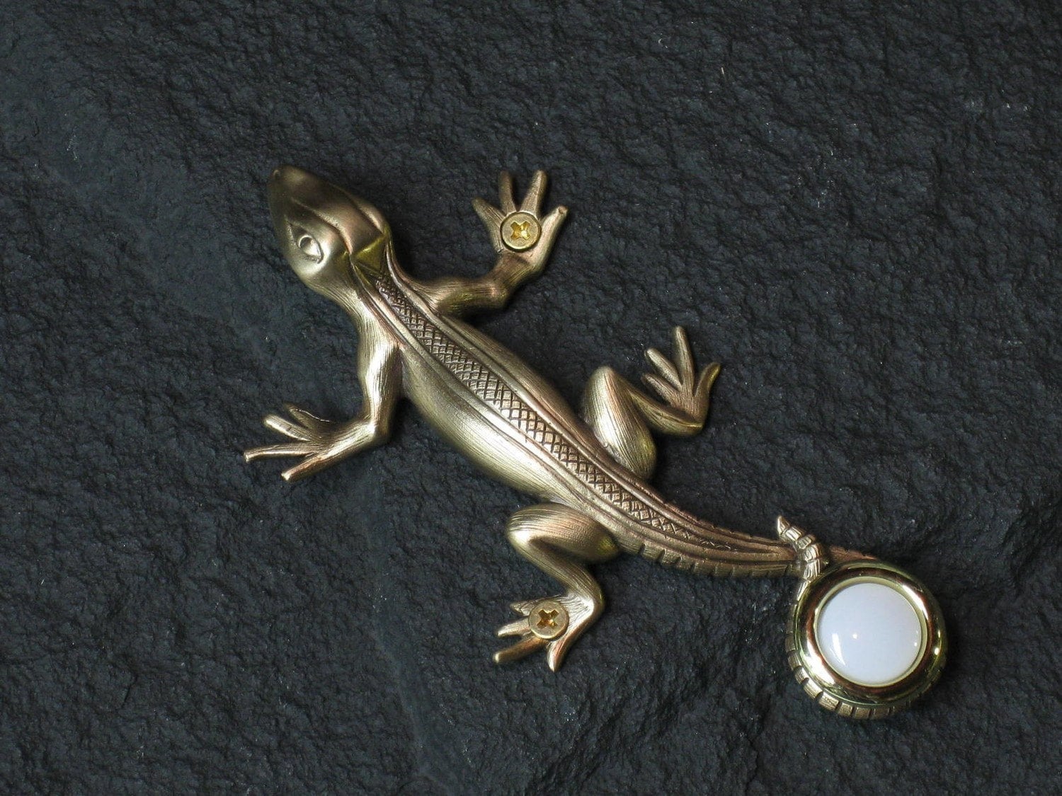Handcrafted Bronze Lizard Doorbell - Etsy
